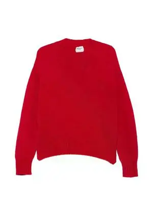Max Mara Visita V-neck Ribbed-trim Sweater - Red