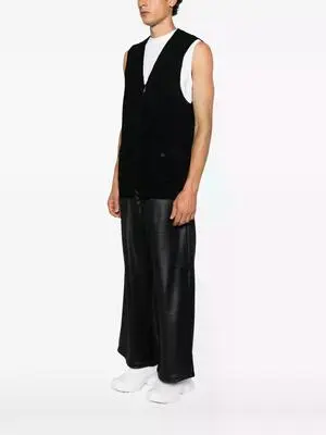 Yohji Yamamoto Ribbed-knit Zip-up Gilet