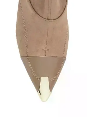 Liu Jo Metal-tip Pointed-toe Ankle Boots - Neutrals