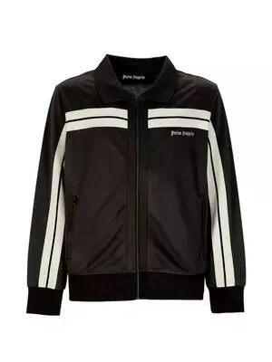 Palm Angels Stripe-detail Logo-print Sweatshirt - Black