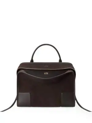 Loewe Medium Amazona 180 Leather-trimmed Suede Tote Bag