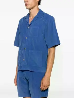 SANTANIELLO Pleated Corduroy Shorts