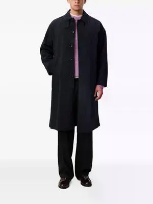 LES DEUX Shiny Single-breasted Coat - Black