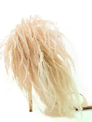 Amina Muaddi Jerry Feather-trim Sandals
