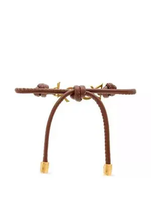 Saint Laurent Cassandre Leather Bracelet - Brown