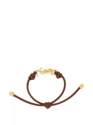 Saint Laurent Cassandre Leather Bracelet