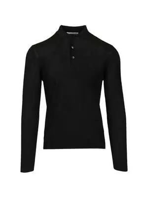 Al Duca D'aosta Long-sleeve Knitted Polo Shirt - Black