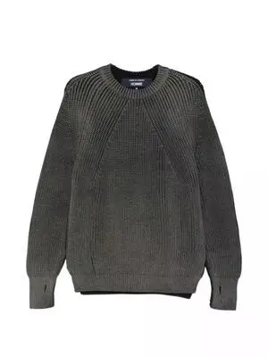 Comme Des Garçons Heavy-ribbed Raglan-sleeve Sweater - Blue