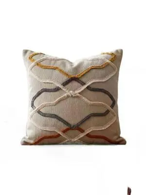 L'OCA NERA Embroidered Canvas Cushion