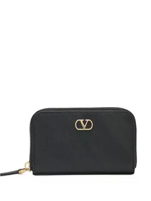 Valentino Garavani Vlogo Signature Leather Wallet - Black