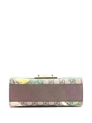 Gucci Padlock Shoulder Bag Tian Print Gg Coated Canvas Small Crossbody Bag - Brown