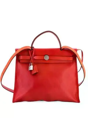 Hermès Herbag Zip Berline Vache Canvas And Leather 31 Shoulder Bag