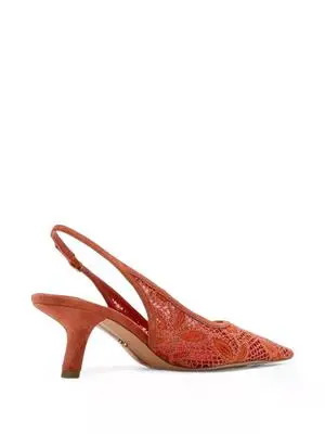 Sam Edelman Bianka Embroidered Mesh Slingback Pumps