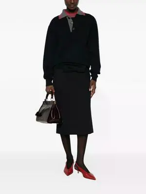 N°21 Contrast-collar Polo Top