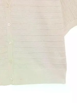 MAISON123 Ribbed Short-sleeve Cardigan