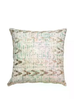 L'OCA NERA Abstract-print Pleated Cushion - Neutrals