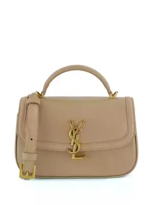 Saint Laurent Plaque Crossbody Bag - Neutrals