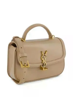 Saint Laurent Plaque Crossbody Bag - Neutrals