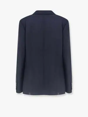 Dries Van Noten Barrysta Wool Blazer With Gold Embroidery