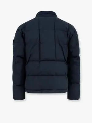 Stone Island Cotton Nylon Tela Down Jacket With Iconic Patch