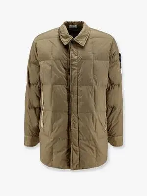 Stone Island Gart Dyed Crinkle Reps Ny Recycled Nylon Down Jacket With Side Logo Patch