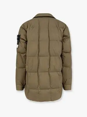Stone Island Gart Dyed Crinkle Reps Ny Recycled Nylon Down Jacket With Side Logo Patch