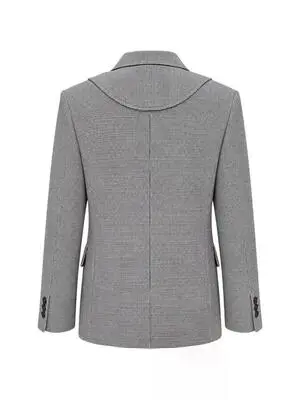 Comme Des Garçons Houndstooth-pattern Curved-seam Blazer