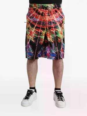 Dolce & Gabbana Luminarie-print Swim Shorts - Black