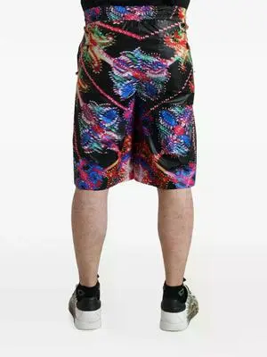 Dolce & Gabbana Luminarie-print Swim Shorts - Black