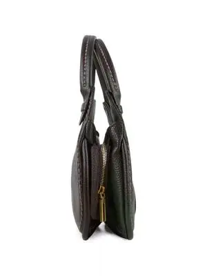 VISONA` Luna Grainy-leather Suede-panelled Tote Bag