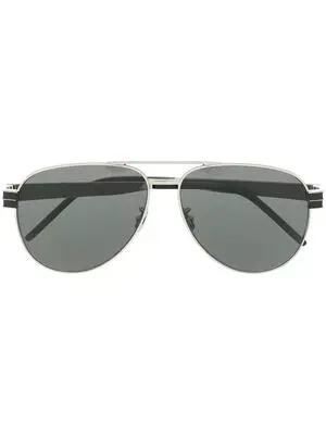 Saint Laurent Slm53 Aviator-style Sunglasses - Silver