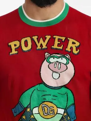 Dolce & Gabbana Intarsia-knit Pig-motif Sweater