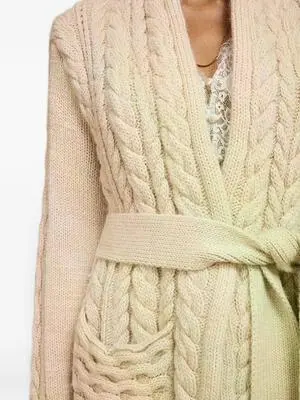 HAYLEY MENZIES Avni Cable-knit Fringed Cardigan