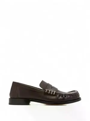 JW Anderson Contrast-stitch Leather Loafers - Brown