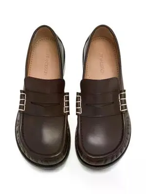 JW Anderson Contrast-stitch Leather Loafers