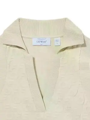 Off-White Logo-jacquard Mini Dress - Neutrals