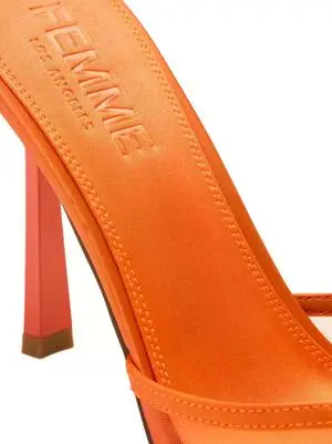 Femme La Iman Mesh-panelled Sandals - Orange