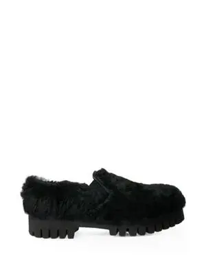 Dolce & Gabbana Fur-covered Lug-sole Loafers - Black