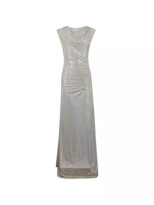 Roland Mouret Crystal-embellished Ruched Maxi Dress - Silver