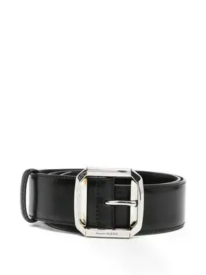 Alexander McQueen Logo-engraved Belt - Black
