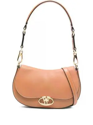 Valentino Garavani Ohval Logo-plaque Shoulder Bag - Neutrals