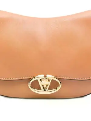 Valentino Garavani Ohval Logo-plaque Shoulder Bag - Neutrals