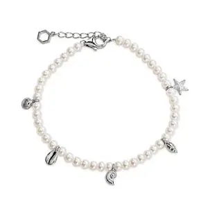 CIER Ocean Shell Pearl Bracelet - Silver