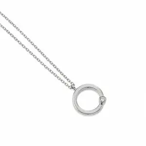 CIER Diamond Circle Necklace Pendant Silver