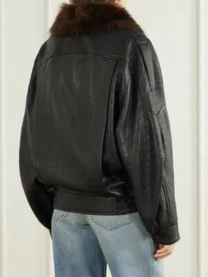Saint Laurent Belted Shearling Jacket