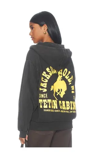 DIAMOND CROSS RANCH Sun Faded Zip Hoodie - Black