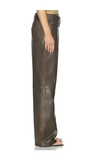 Helmut Lang Leather Bootcut Pant In . Also