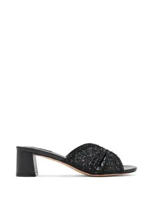 NICOLI Cesca Crystal-embellished Mesh Sandals - Black