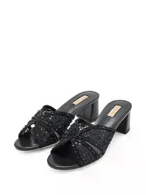 NICOLI Cesca Crystal-embellished Mesh Sandals
