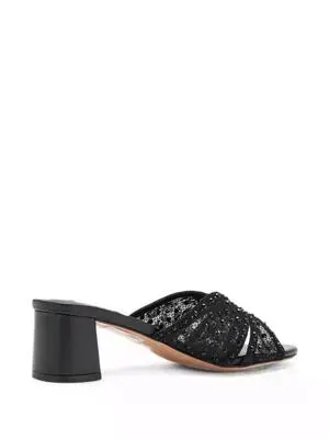 NICOLI Cesca Crystal-embellished Mesh Sandals